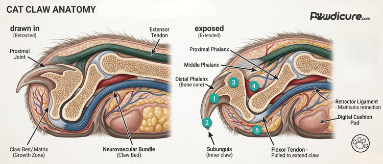 Pet Nail Anatomy: Quick, Claw, Paw Pad & Safe Trim Zone | Pawdicure